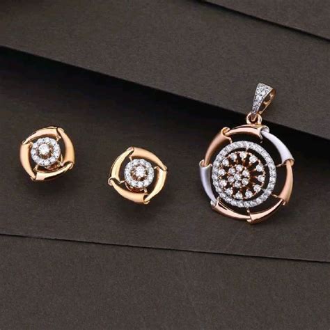 Rose Gold And Daimond Pendant Set Unique Gold Jewelry Designs Art Jewelry Design Antique
