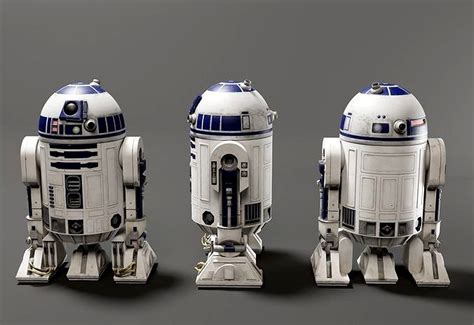 Low Poly R2 D2 Model Rigged And Textured 3d