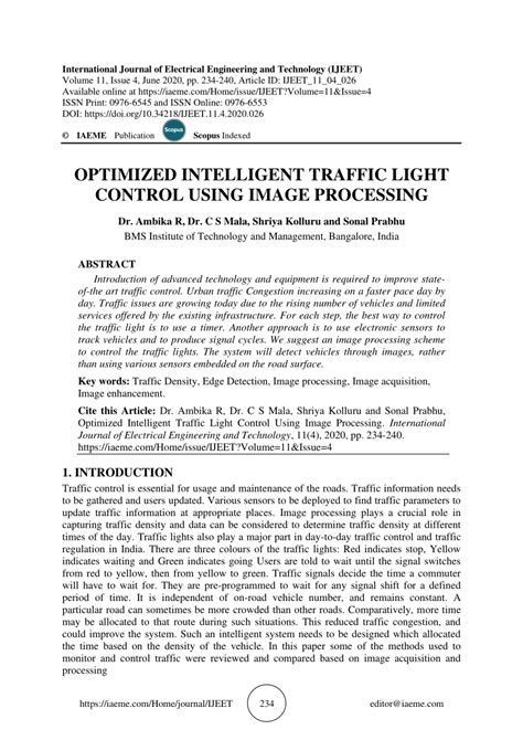 pdf optimized intelligent traffic light control using image processing