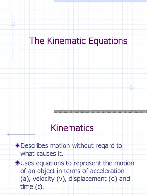 Kinematic Equations Pdf