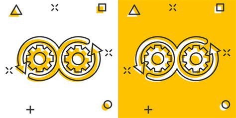 Development Icon In Comic Style Devops Cartoon Vector Image