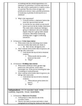 Drama Elements Of Production Costume Design Lesson 1 TPT