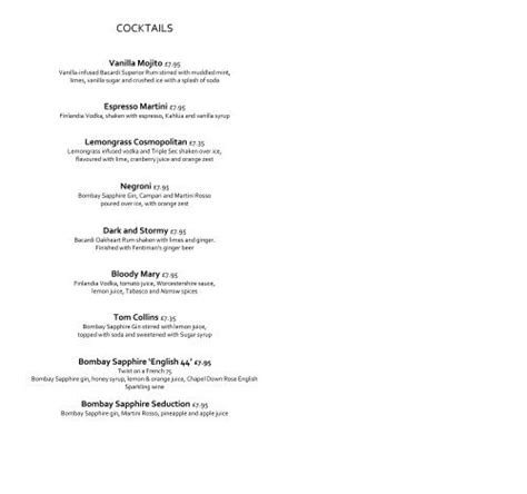 Gordon Ramsay Restaurants Menu