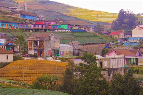 Amazing Colorful Settlement On The Mountainside Stock Image Image Of