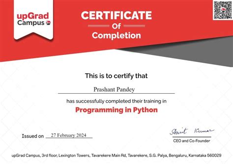 prashant pandey on linkedin pythoncertification upgradcampus