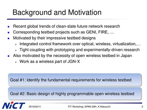 PPT Designing Open Wireless Testbed For New Generation Network Research PowerPoint