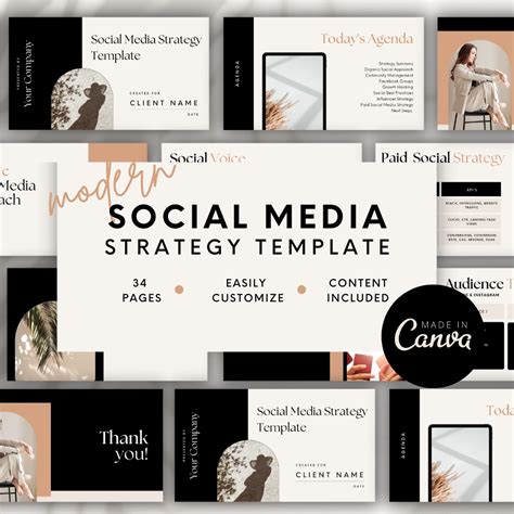 Social Media Strategy Template Instant Download Edit In Canva