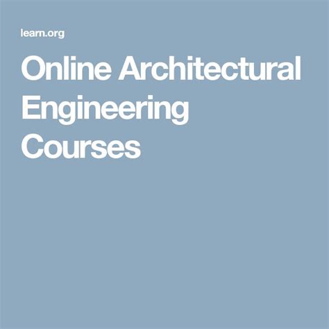 Online Architectural Engineering Courses Engineering Courses