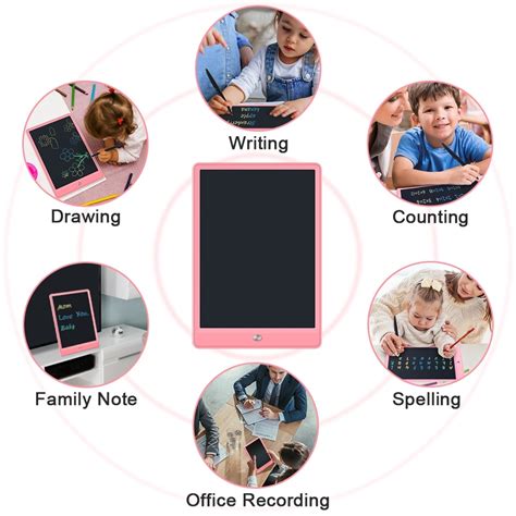 Детски графичен таблет за рисуване цветен 10 инча диагонал с бутон за изтриване и молив