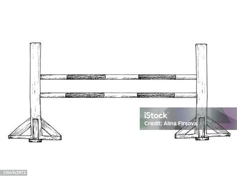 쇼 점프와 말 점프 흰색과 빨간색 극에 대한 장벽의 그래픽 벡터 그림 승마용 장비 격리 카드 인쇄물 장식용 경계에 대한 스톡 벡터 아트 및 기타 이미지 Istock