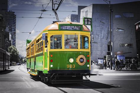 Melbourne Tram Melbourne Photography Australian Travel Poster Flinders Street Station Wclass