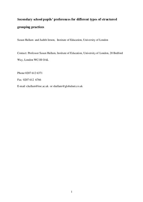 Pdf Secondary School Pupils Preferences For Different Types Of