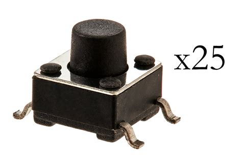Botões Táteis 6x6x6mm Smd 25 Peças Opencircuit