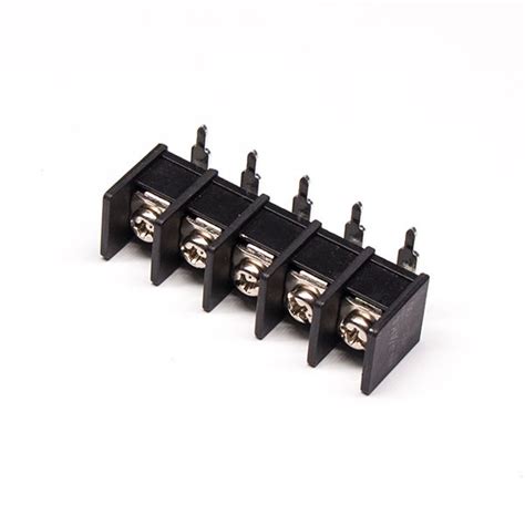 Right Angle Pcb Terminal Block Black Pin Pcb Mount Connector For Cable