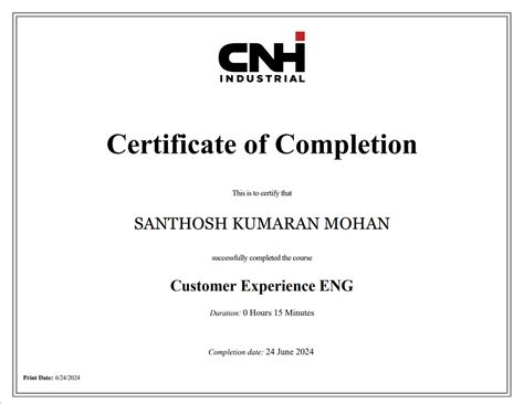 I Just Finished Course Customer Experience Santhosh Kumaran M