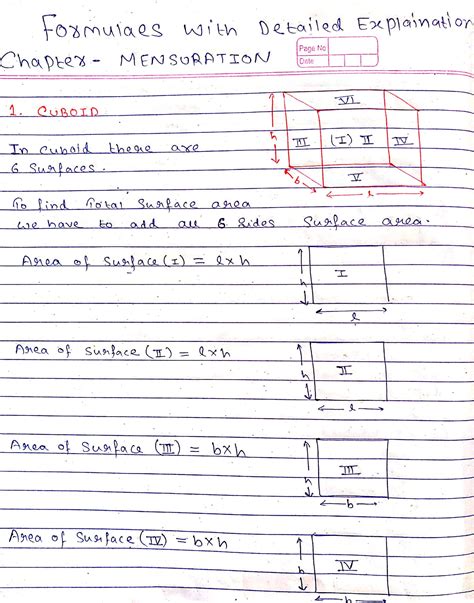 Class 9th And 10th Mensuration Formulae With Detailed Explanation Math Lesson Plans Math