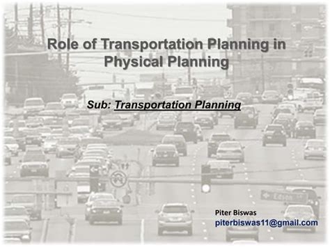 Corridor Planning In Transportation Pptx
