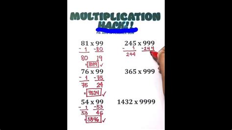 Multiplication Hack Mathstricks Education Youtube