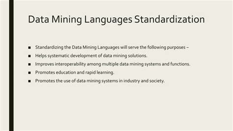 The Data Mining Query Language Pptx Databases Computer Software And Applications
