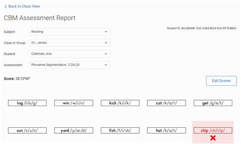 Viewing Star Cbm Assessment Details Cbm Assessment Report Star Help