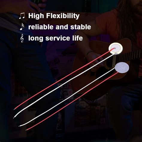 Bnineteenteam 27mm Piezo Discs With Leads Piezo Disc Element Sensor With Wires For Guitar Drum