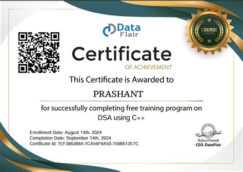 Completed Data Structures And Algorithms Course With Data Flair Prashant Posted On The Topic