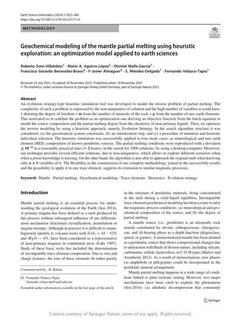 Mario Aguirre On Linkedin Geochemical Modeling Of The Mantle Partial