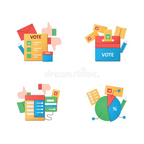 Election Flat Icons Set Stock Vector Illustration Of Fake 214804081