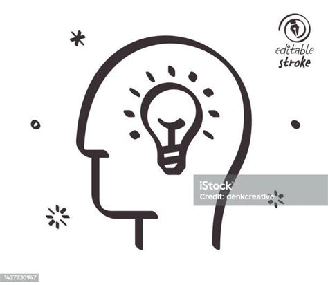 현명한 캐릭터를위한 장난기 넘치는 라인 일러스트 레이 션 아이디어에 대한 스톡 벡터 아트 및 기타 이미지 아이디어 영감 전구 Istock