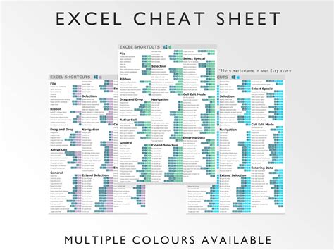 Microsoft Excel Shortcuts Printable Excel Cheat Sheet Workbook