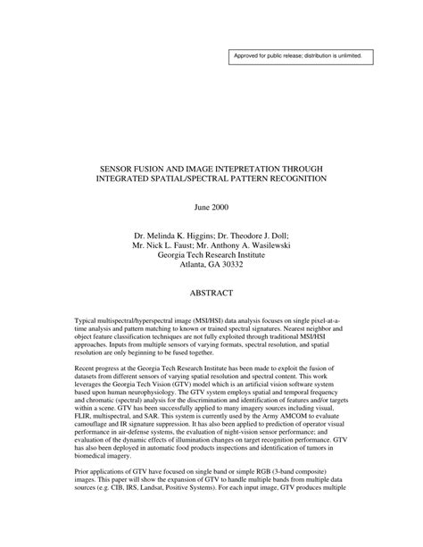 pdf sensor fusion and image interpretation through integrated spatial
