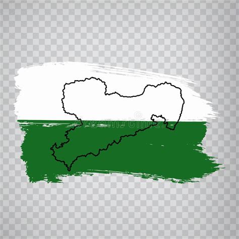Flag Of Saxony From Brush Strokes Germany Stock Vector Illustration