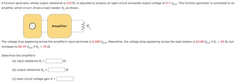 Solved A Function Generator Whose Output Resistance Is 210