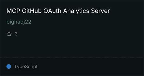 Mcp Github Oauth Analytics Server Glama