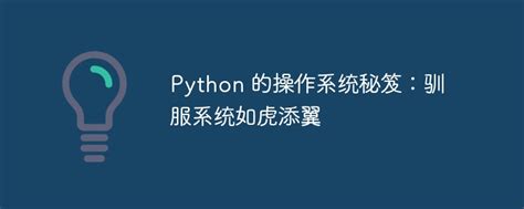 Python 的操作系统秘笈：驯服系统如虎添翼 叮当号