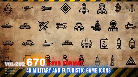 Artstation 670 4k Military And Futuristic Game Icons Svg Vector