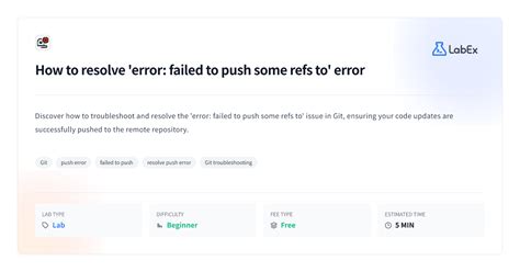 How To Resolve Error Failed To Push Some Refs To Error Labex