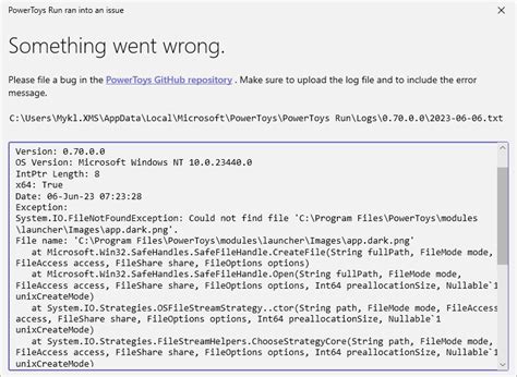 Something Went Wrong · Issue 26686 · Microsoftpowertoys · Github