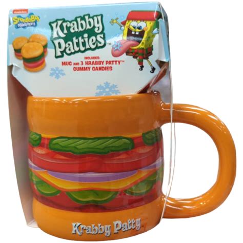 Spongebob Squarepants Krabby Patty Mug And Gummy Krabby Patties T Set
