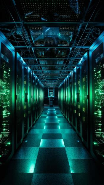 Premium Ai Image Server Racks In Computer Network Security Server