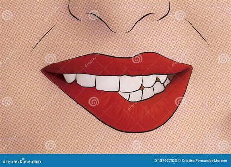 Woman Biting Her Lip In A Sensual Way Stock Illustration Illustration Of Romance Shiny 187927523