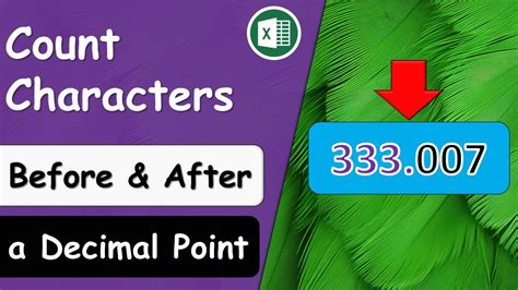 Count Characters After And Before A Decimal Point In Excel Youtube