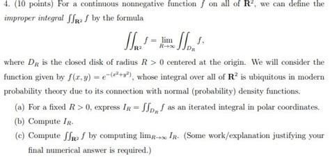 solved 4 10 points for a continuous nonnegative functionſ
