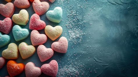 Ai Generated Creative Arrangement Of Candy Hearts Conveying Messages