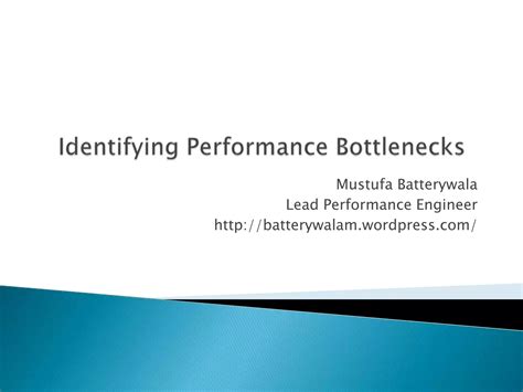 Performance Bottleneck Identification Pptx