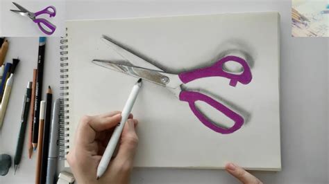 3d Sanat Çizimleri Adım Adım Çizim 3d Makas Nasıl Çizilir Youtube