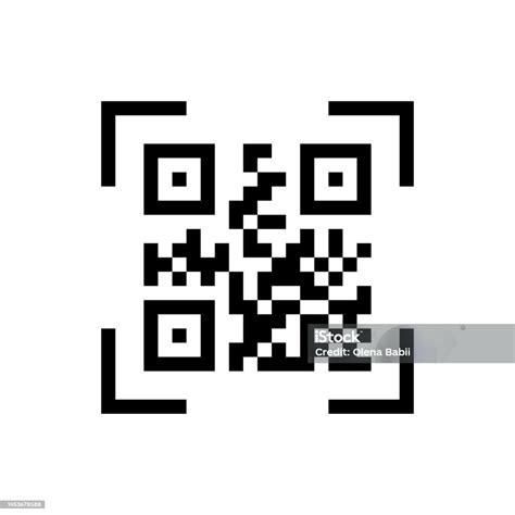 샘플 Qr 벡터 아이콘 흰색 배경에 스마트폰 응용 프로그램에서 스캔하기 위한 코드입니다 개발에 대한 스톡 벡터 아트 및 기타