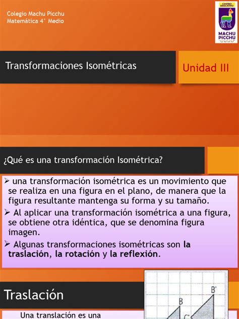 Unidad Iii Geometria Transformaciones Isometricas Pdf