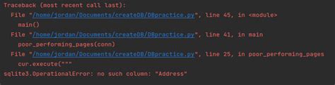 python sqlite3 operationalerror no column exists stack overflow