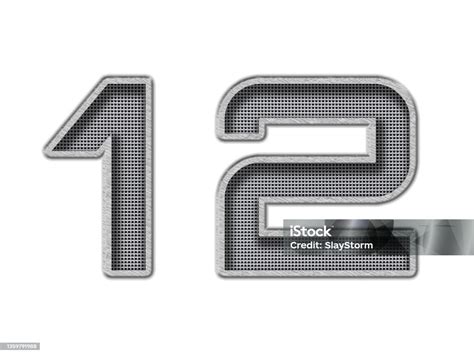 숫자 12 은금속 천공 세트 0명에 대한 스톡 벡터 아트 및 기타 이미지 0명 7 강철 Istock